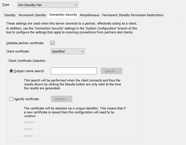 Server Administration Guide Connection Security Tab For Server To Server Communications